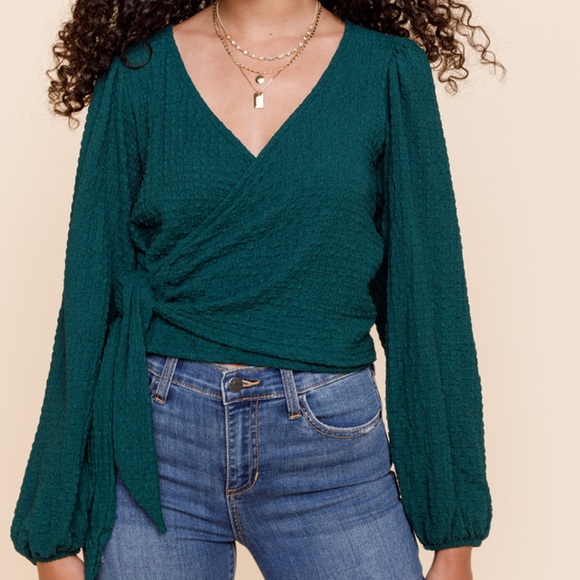 Francesca's Collections | Sweaters | Francescas Dark Green Wrap Sweater | Poshmark